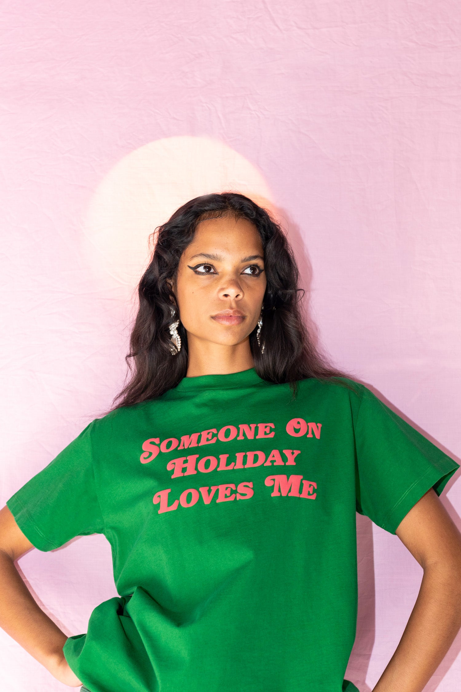 Someone on Holiday Tee - Green/Watermelon – Emma Mulholland on Holiday