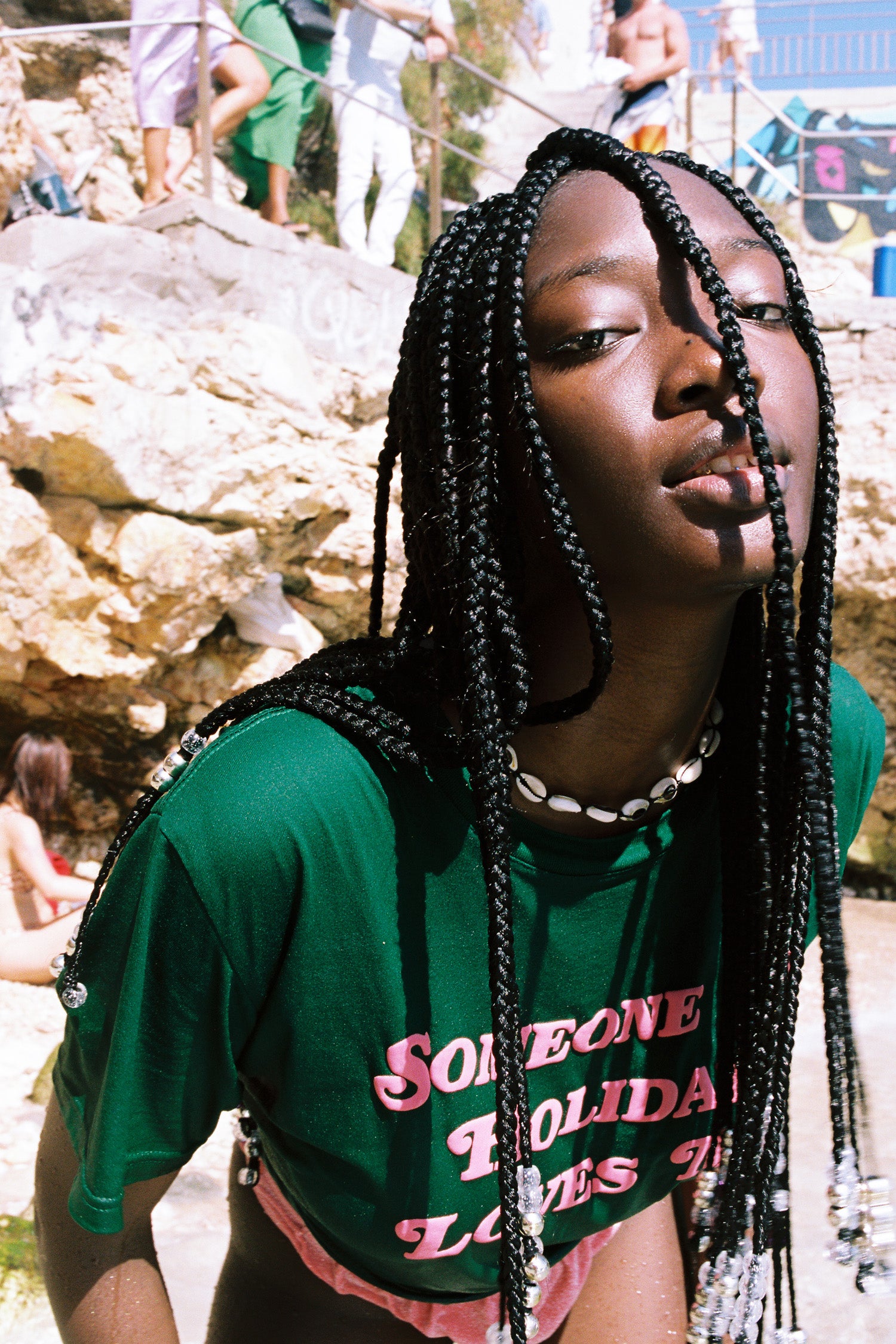 Someone on Holiday Tee - Green/Watermelon – Emma Mulholland on Holiday